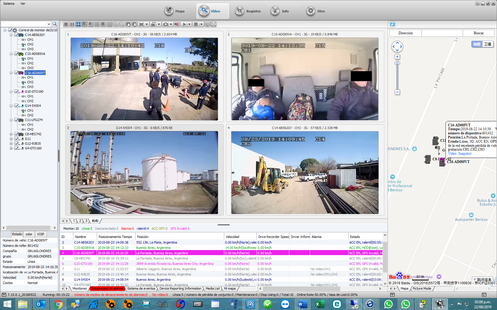 DVR MÓVIL – Monitoreo satelital on-line